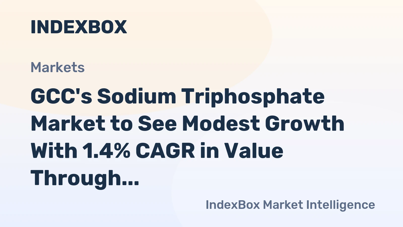 GCC's Sodium Triphosphate Market to See Modest Growth With 1.4% CAGR in Value Through 2035