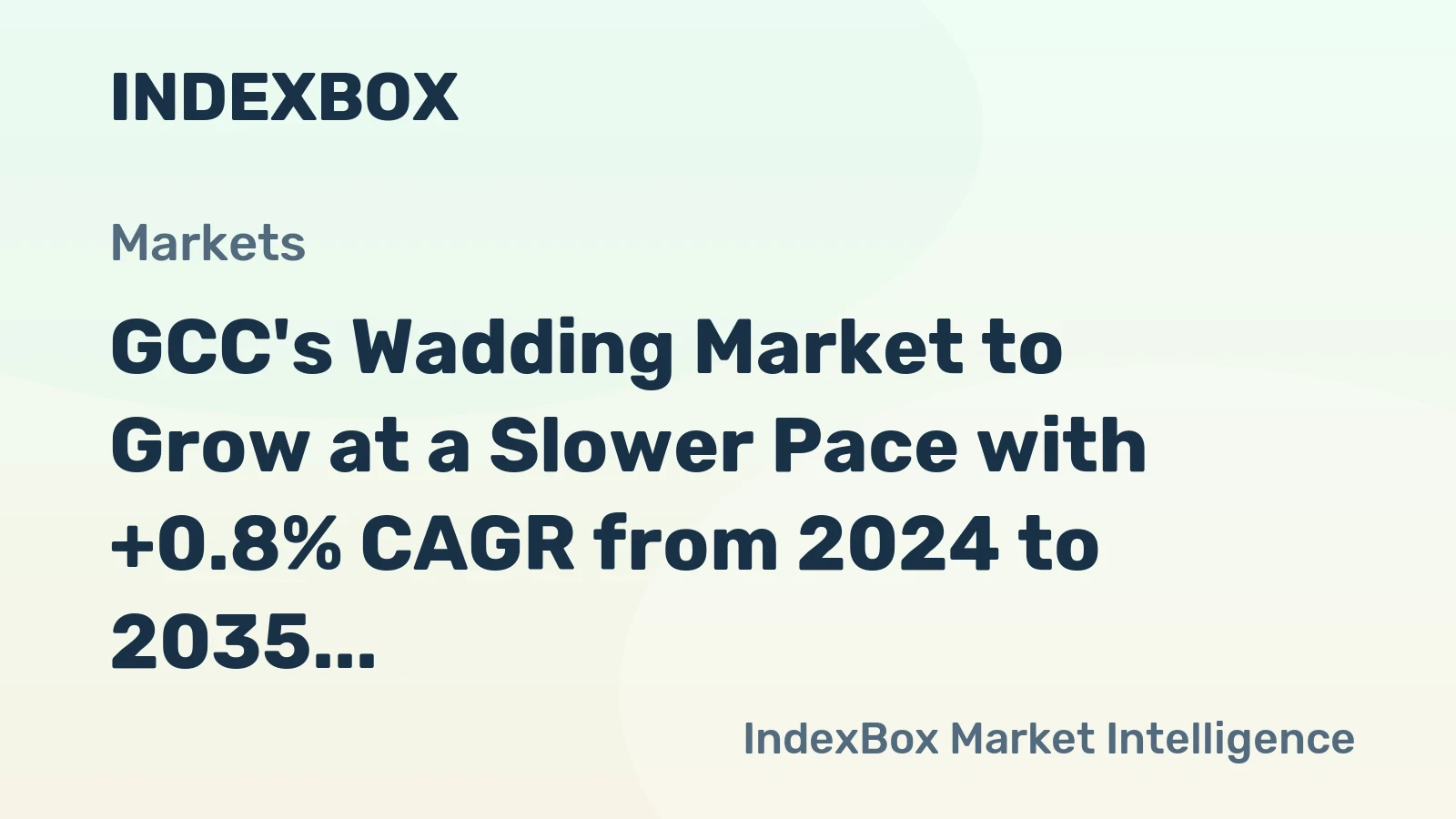 GCC's Wadding Market to Grow at a Slower Pace with +0.8% CAGR from 2024 to 2035