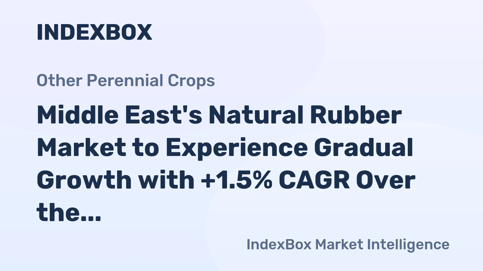 Middle East's Natural Rubber Market to Experience Gradual Growth with +1.5% CAGR Over the Next Decade