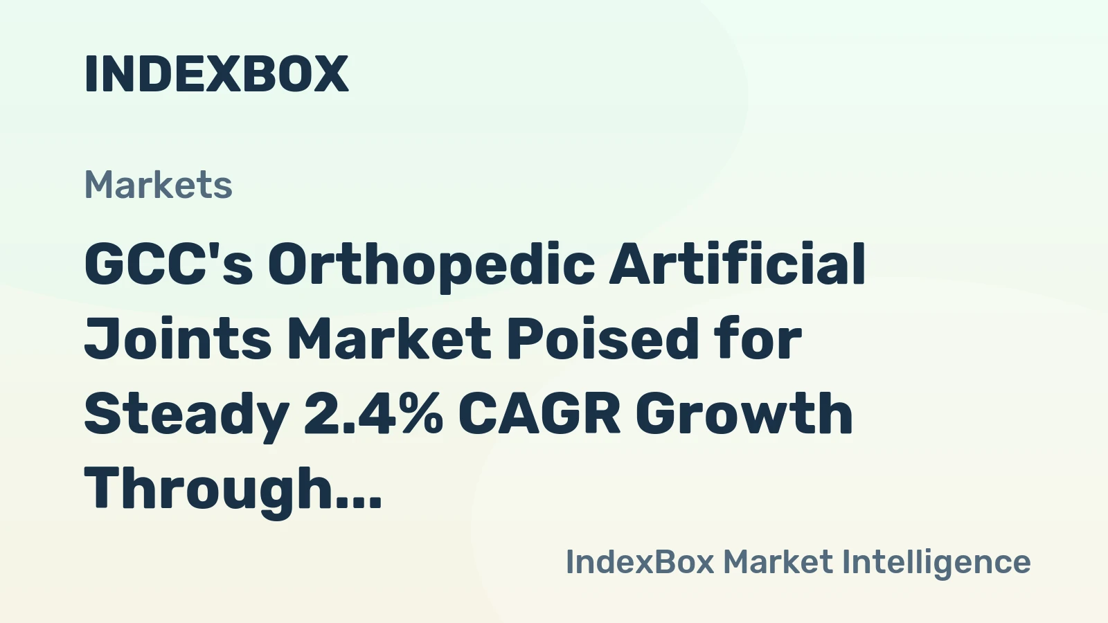 GCC's Orthopedic Artificial Joints Market Poised for Steady 2.4% CAGR Growth Through 2035