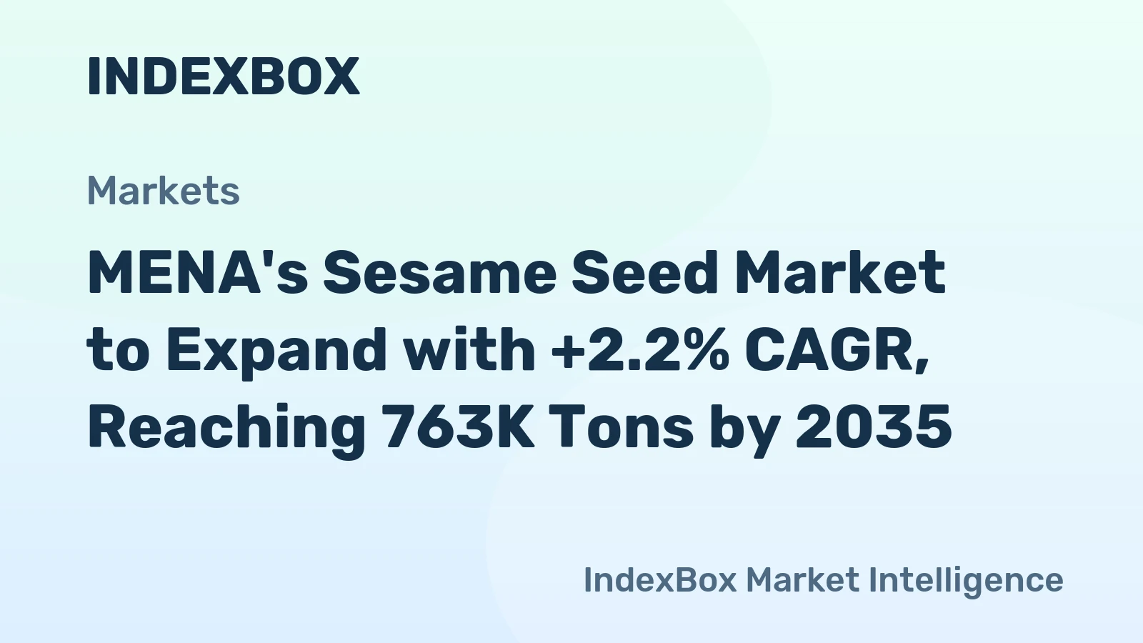 MENA's Sesame Seed Market to Expand with +2.2% CAGR, Reaching 763K Tons by 2035
