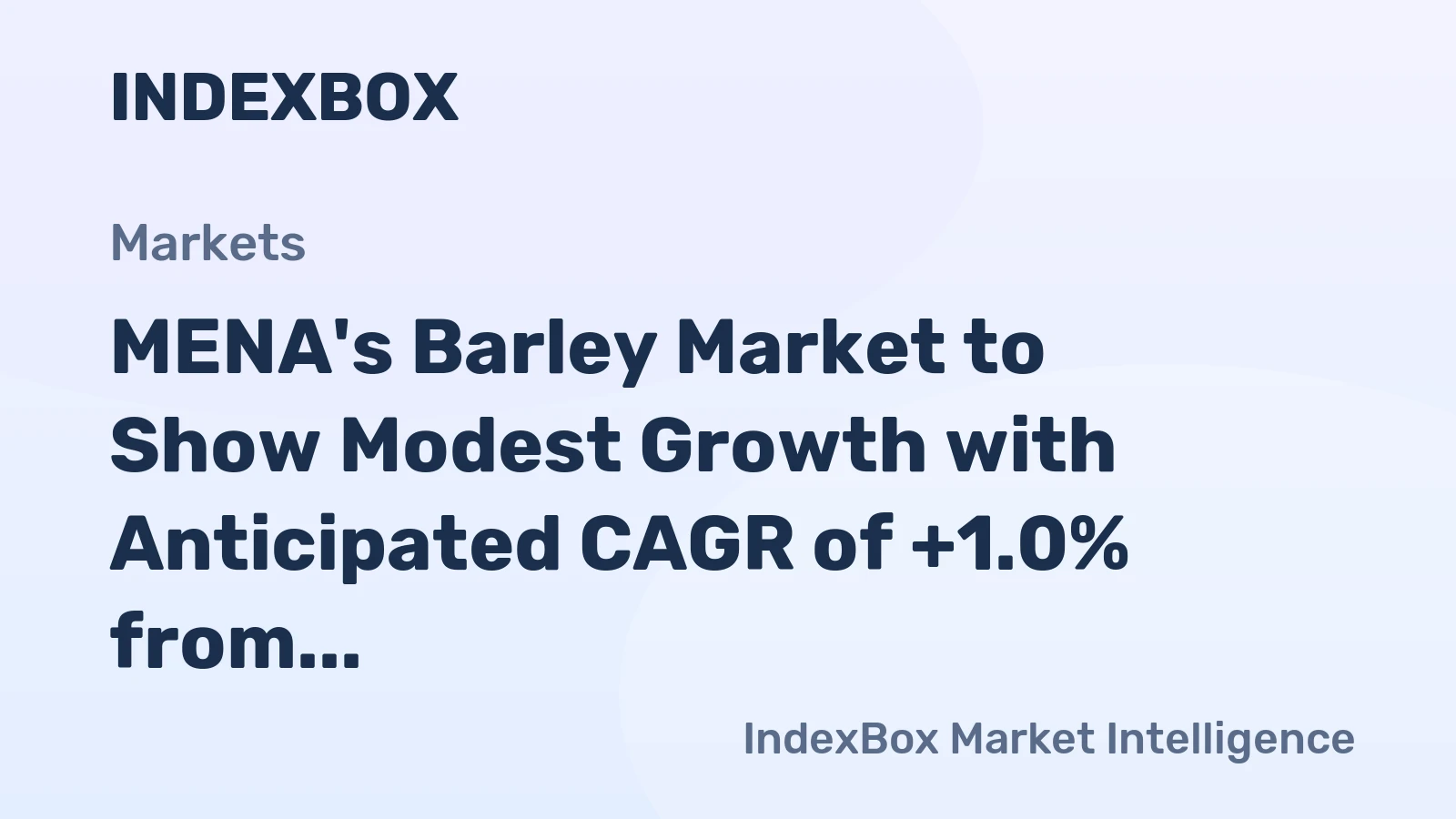 MENA's Barley Market to Show Modest Growth with Anticipated CAGR of +1.0% from 2024 to 2035