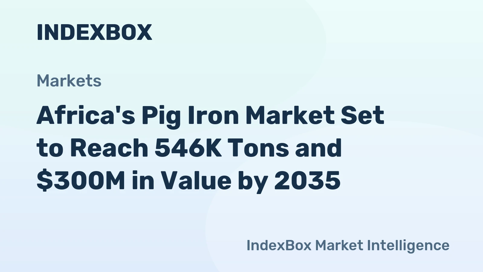 Africa's Pig Iron Market Set to Reach 546K Tons and $300M in Value by 2035