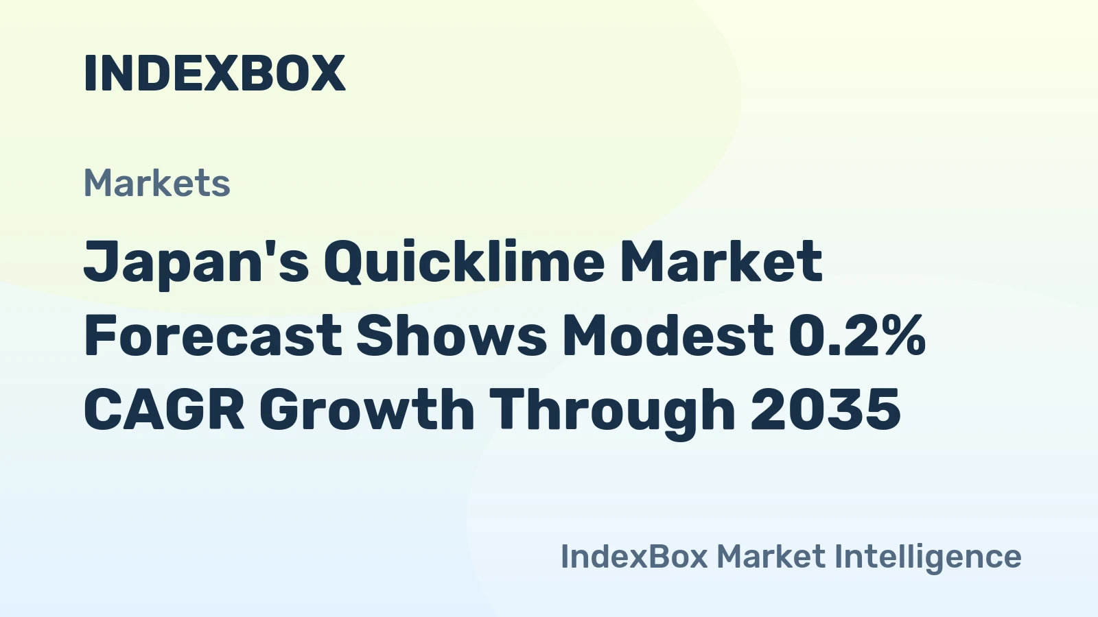 Japan's Quicklime Market Forecast Shows Modest 0.2% CAGR Growth Through 2035