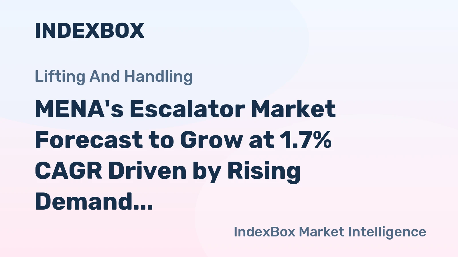 MENA's Escalator Market Forecast to Grow at 1.7% CAGR Driven by Rising Demand