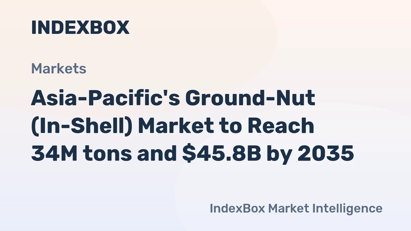 Asia-Pacific's Ground-Nut (In-Shell) Market to Reach 34M tons and $45.8B by 2035