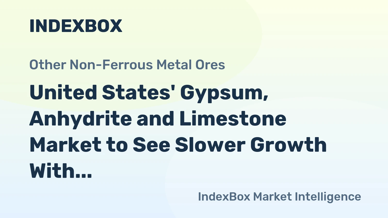 United States' Gypsum, Anhydrite and Limestone Market to See Slower Growth With a +0.9% CAGR Through 2035