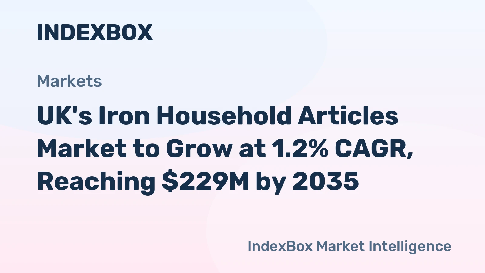 UK's Iron Household Articles Market to Grow at 1.2% CAGR, Reaching $229M by 2035