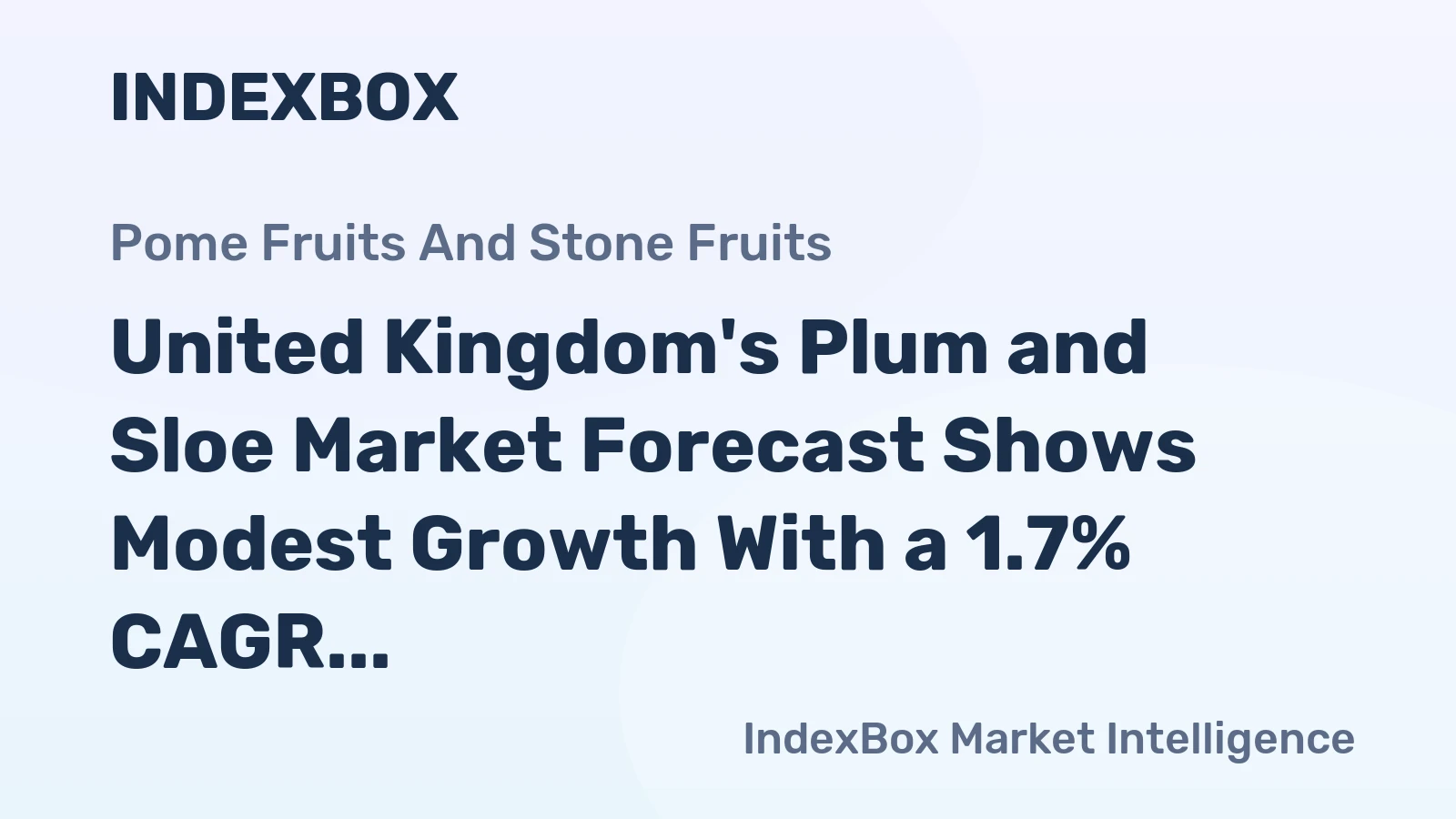 United Kingdom's Plum and Sloe Market Forecast Shows Modest Growth With a 1.7% CAGR in Value