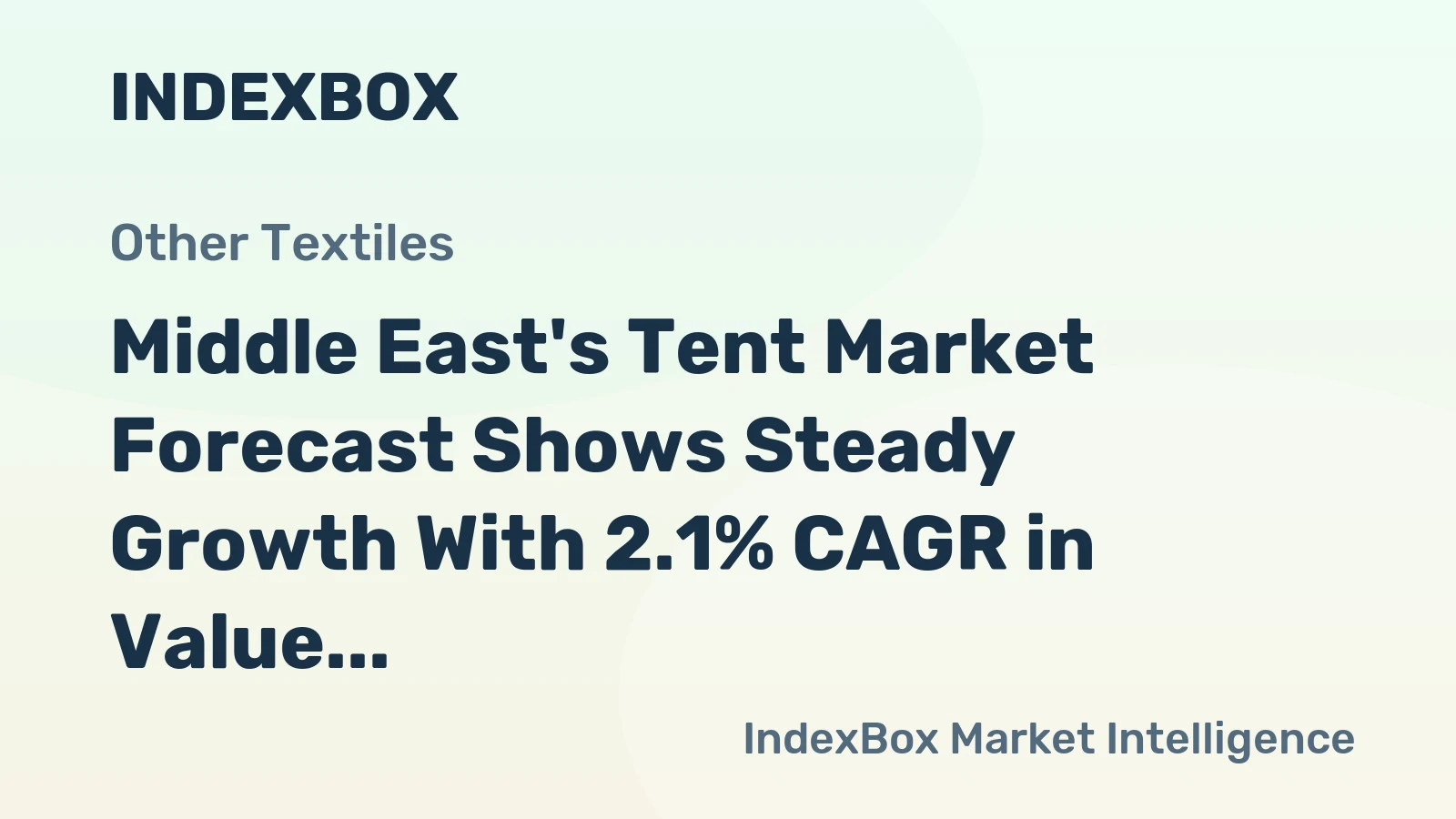 Middle East's Tent Market Forecast Shows Steady Growth With 2.1% CAGR in Value Through 2035
