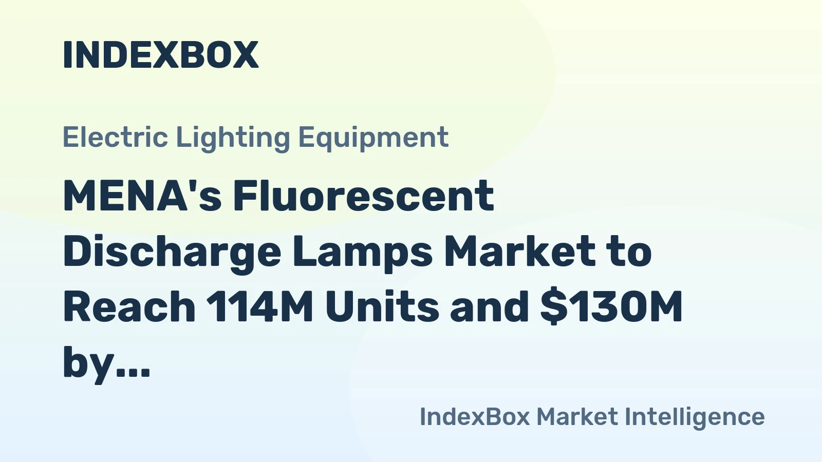 MENA's Fluorescent Discharge Lamps Market to Reach 114M Units and $130M by 2035
