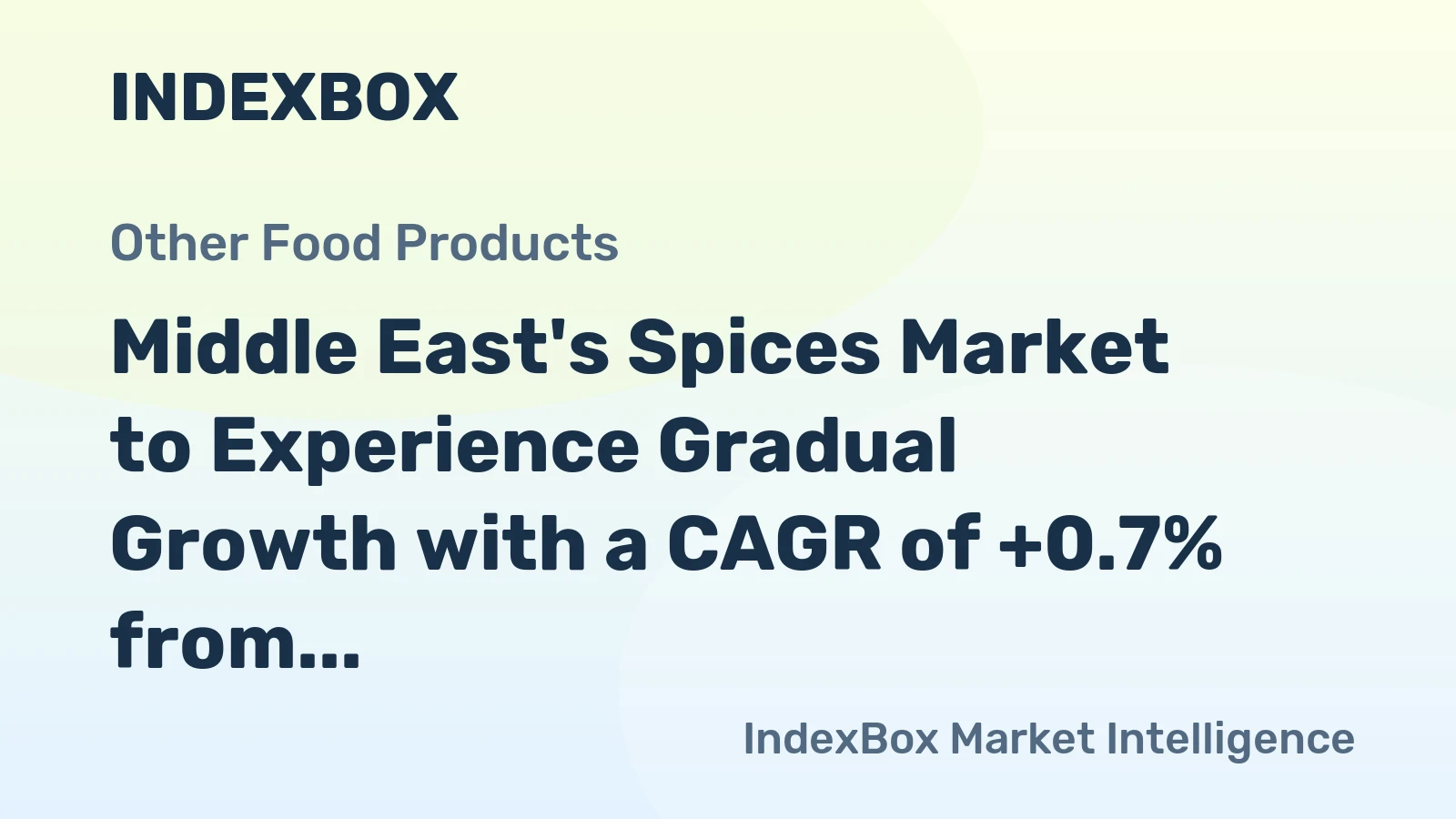 Middle East's Spices Market to Experience Gradual Growth with a CAGR of +0.7% from 2024-2035