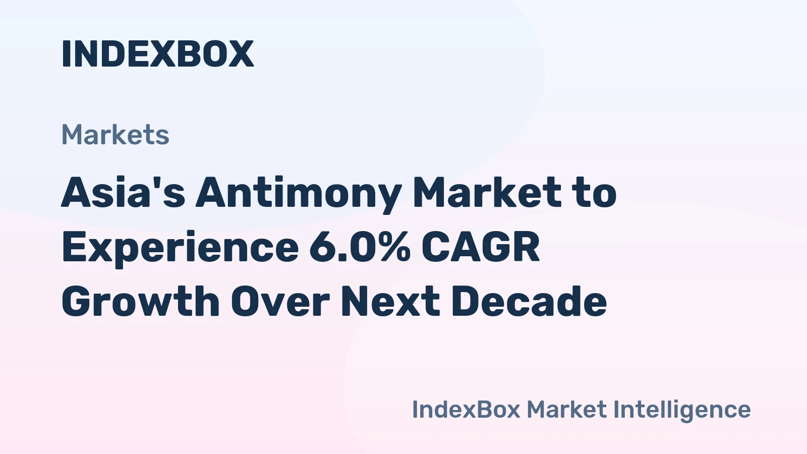 Asia's Antimony Market to Experience 6.0% CAGR Growth Over Next Decade