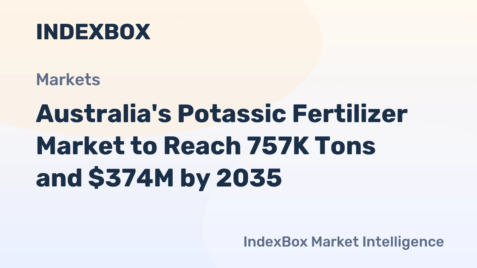 Australia's Potassic Fertilizer Market to Reach 757K Tons and $374M by 2035
