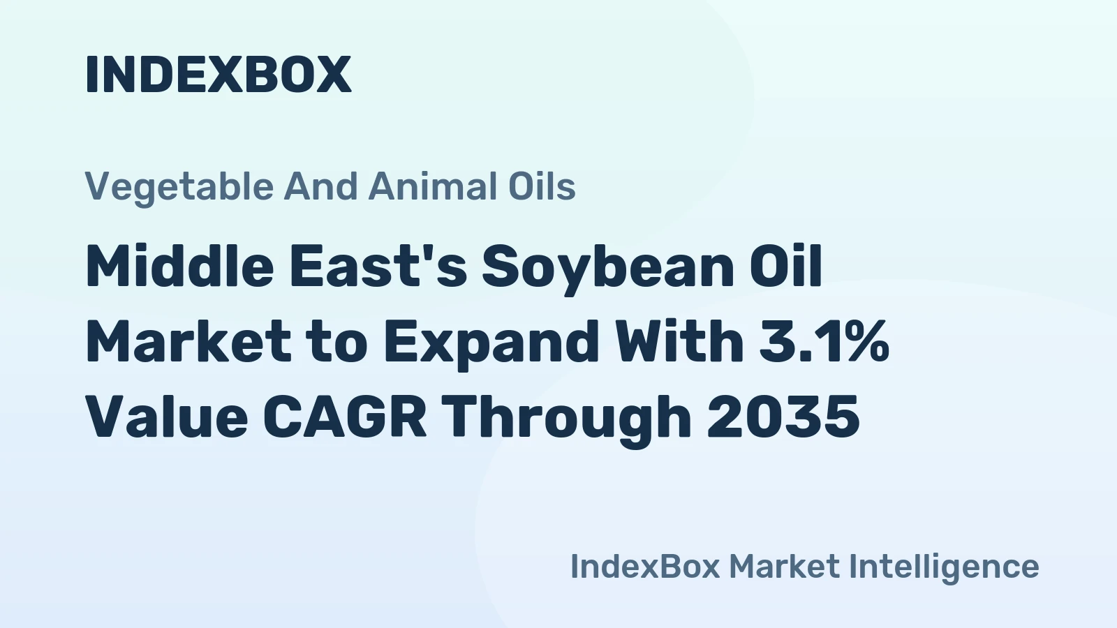 Middle East's Soybean Oil Market to Expand With 3.1% Value CAGR Through 2035