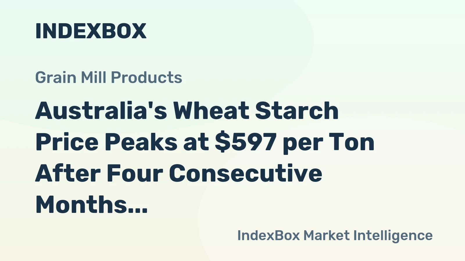 Australia's Wheat Starch Price Peaks at $597 per Ton After Four Consecutive Months of Increase