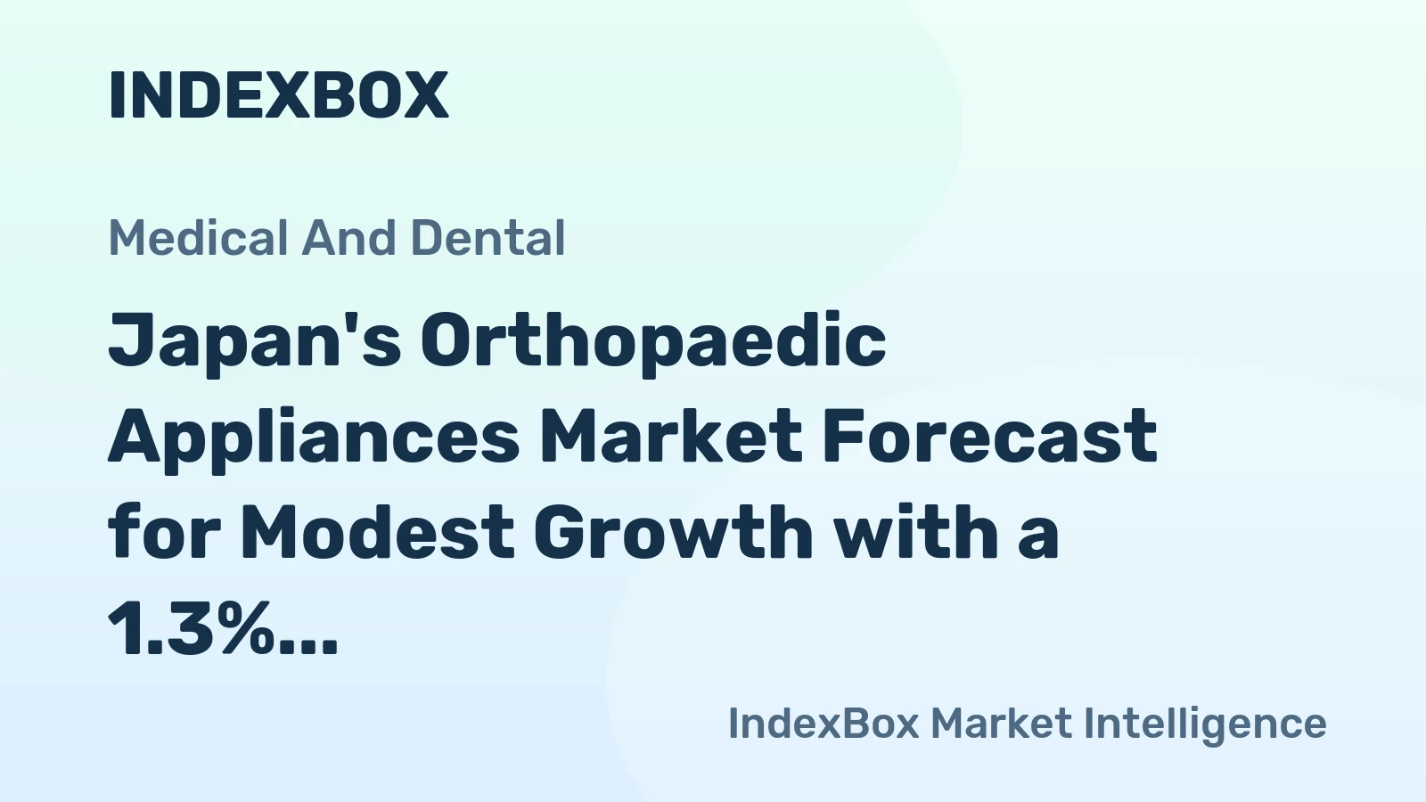 Japan's Orthopaedic Appliances Market Forecast for Modest Growth with a 1.3% CAGR in Value