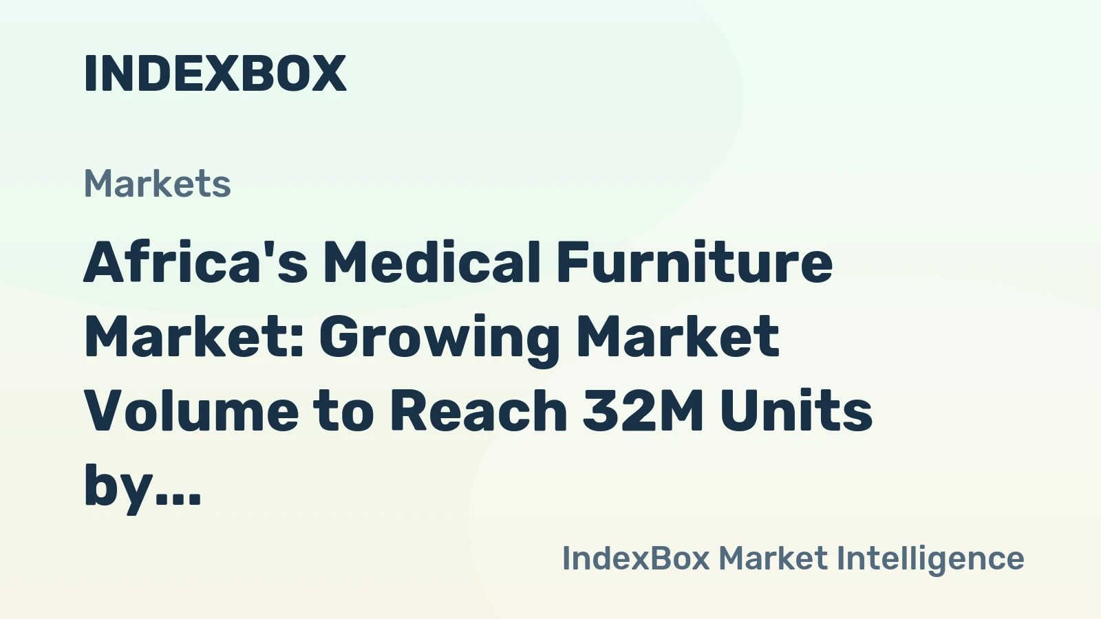 Africa's Medical Furniture Market: Growing Market Volume to Reach 32M Units by 2035