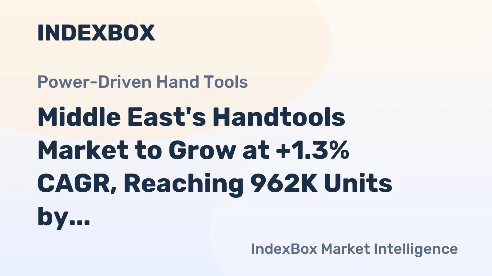 Middle East's Handtools Market to Grow at +1.3% CAGR, Reaching 962K Units by 2035