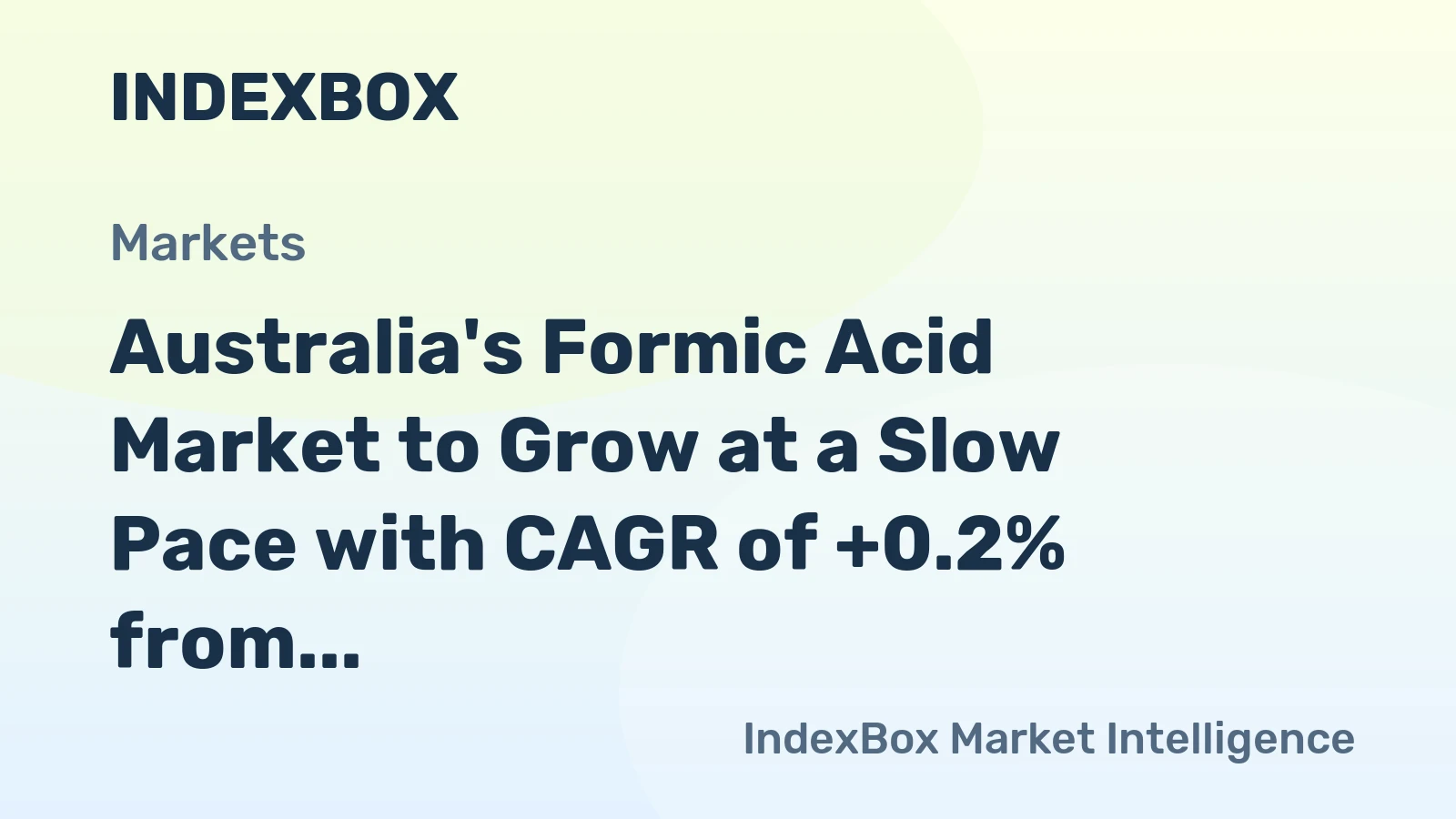 Australia's Formic Acid Market to Grow at a Slow Pace with CAGR of +0.2% from 2024 to 2035