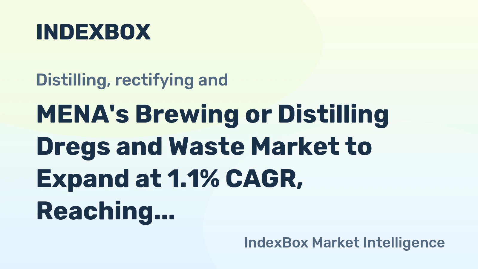 MENA's Brewing or Distilling Dregs and Waste Market to Expand at 1.1% CAGR, Reaching $2.4B by 2035