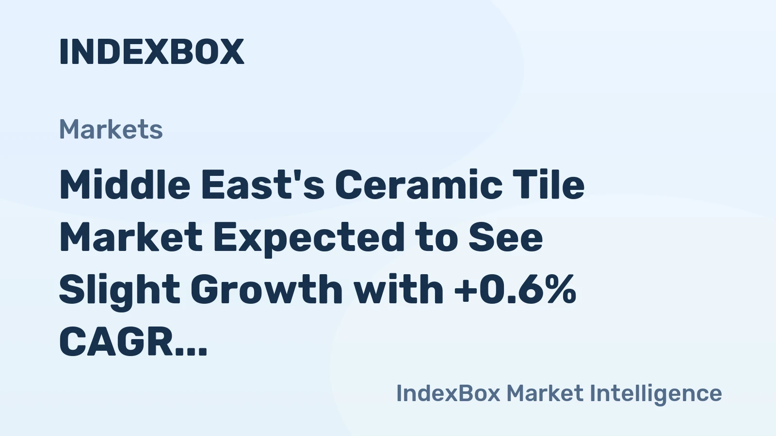 Middle East's Ceramic Tile Market Expected to See Slight Growth with +0.6% CAGR