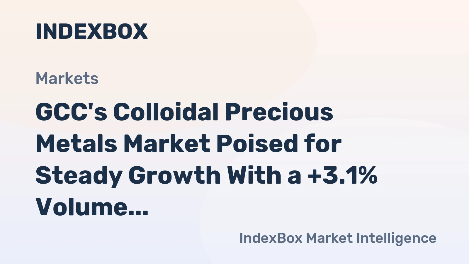 GCC's Colloidal Precious Metals Market Poised for Steady Growth With a +3.1% Volume CAGR Through 2035