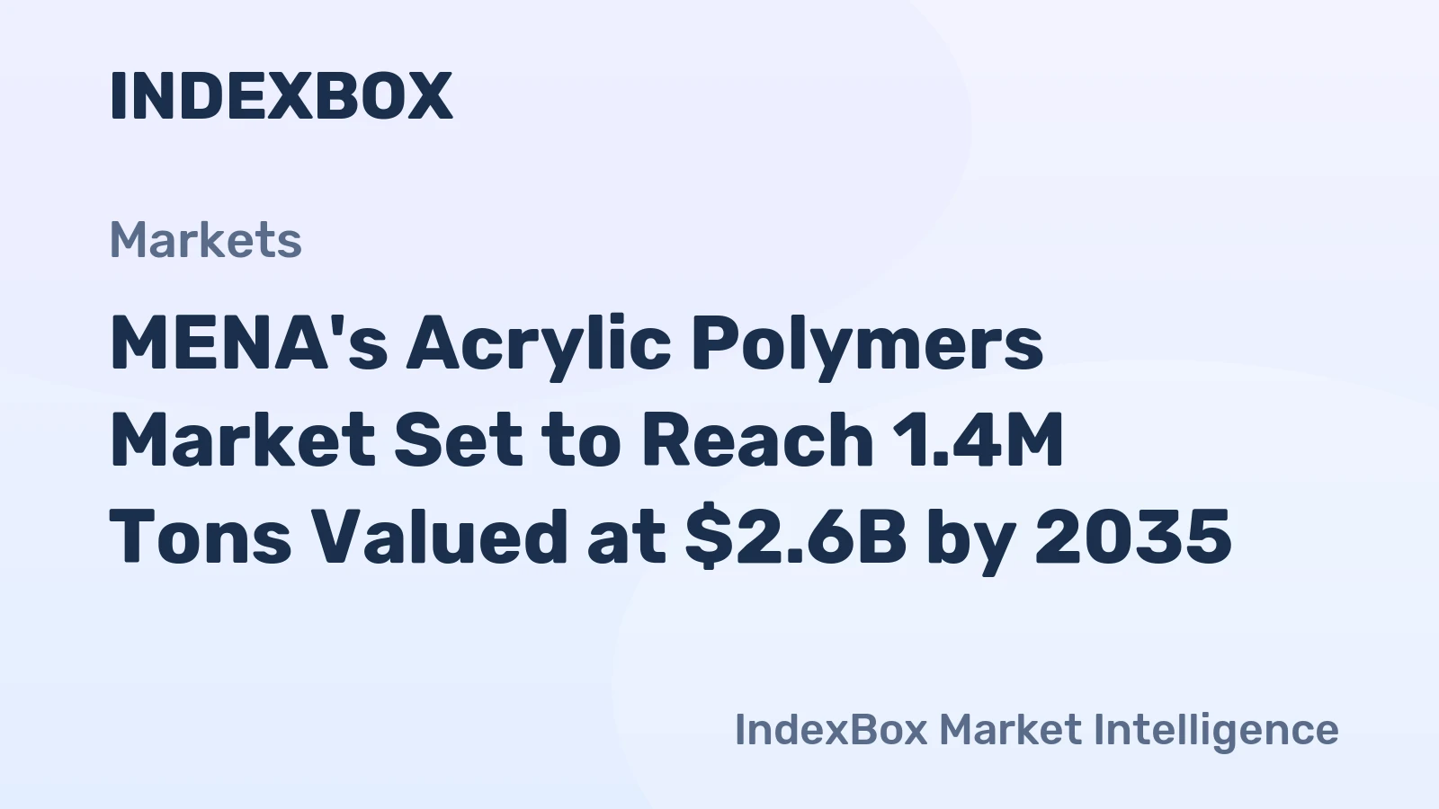 MENA's Acrylic Polymers Market Set to Reach 1.4M Tons Valued at $2.6B by 2035