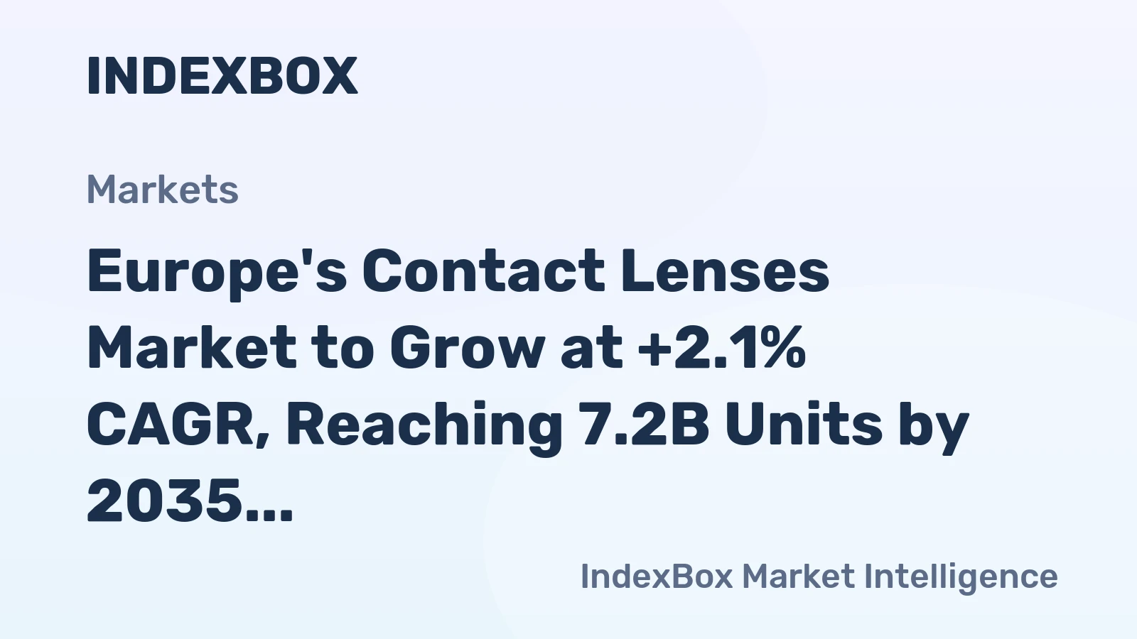Europe's Contact Lenses Market to Grow at +2.1% CAGR, Reaching 7.2B Units by 2035