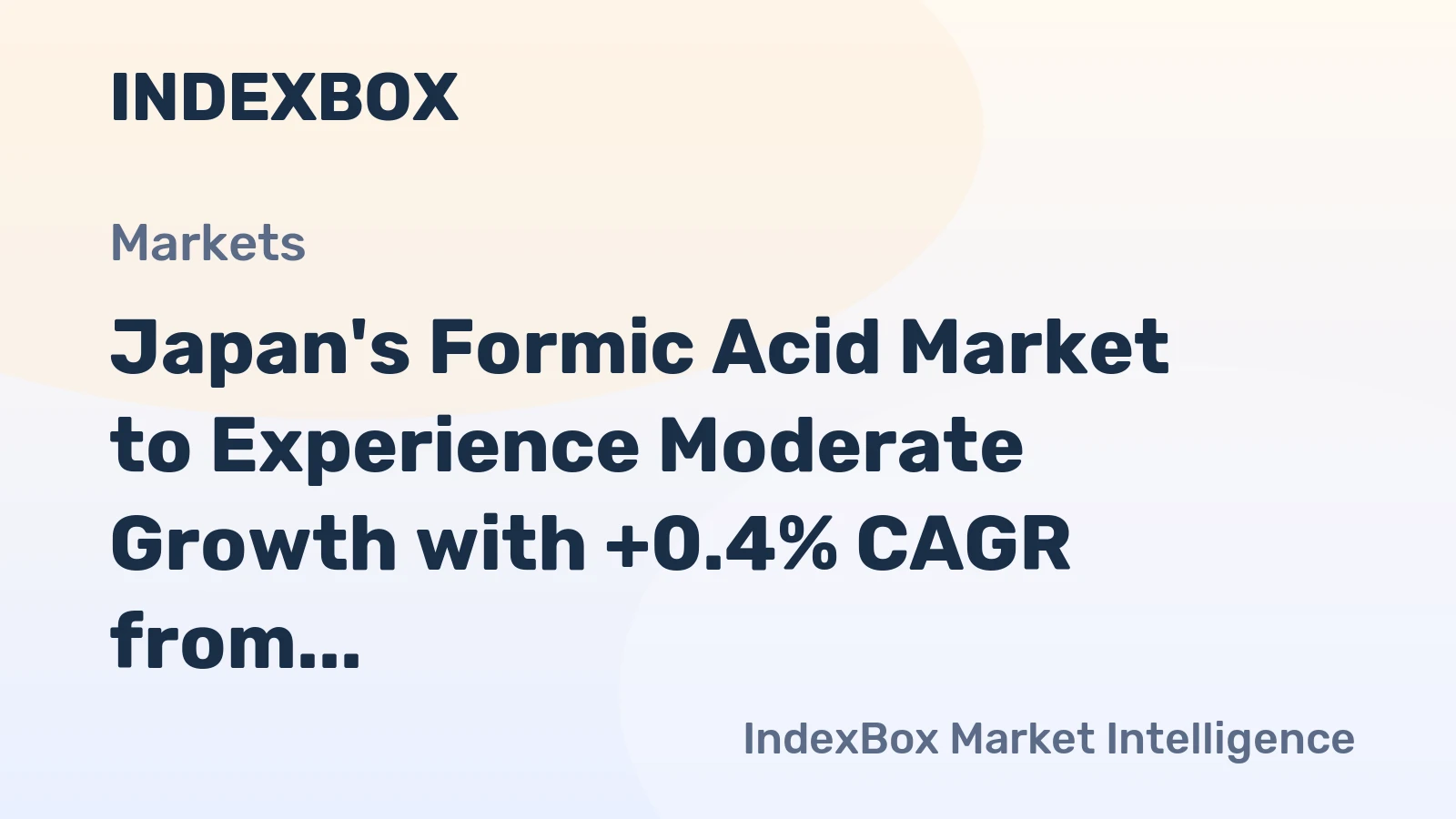 Japan's Formic Acid Market to Experience Moderate Growth with +0.4% CAGR from 2024 to 2035
