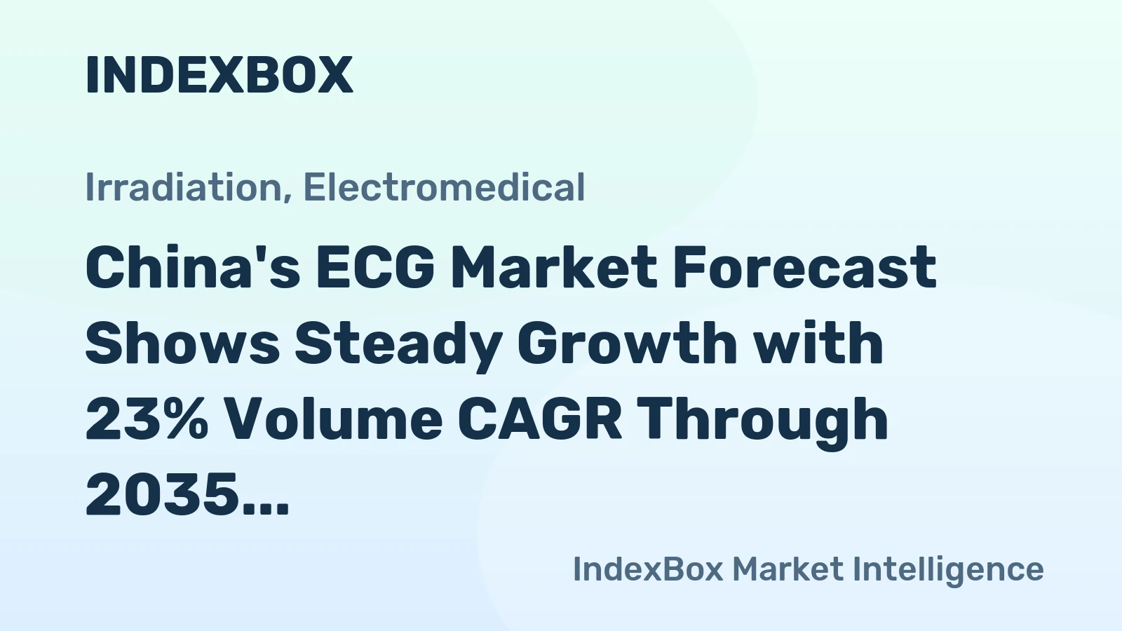 China's ECG Market Forecast Shows Steady Growth with 23% Volume CAGR Through 2035