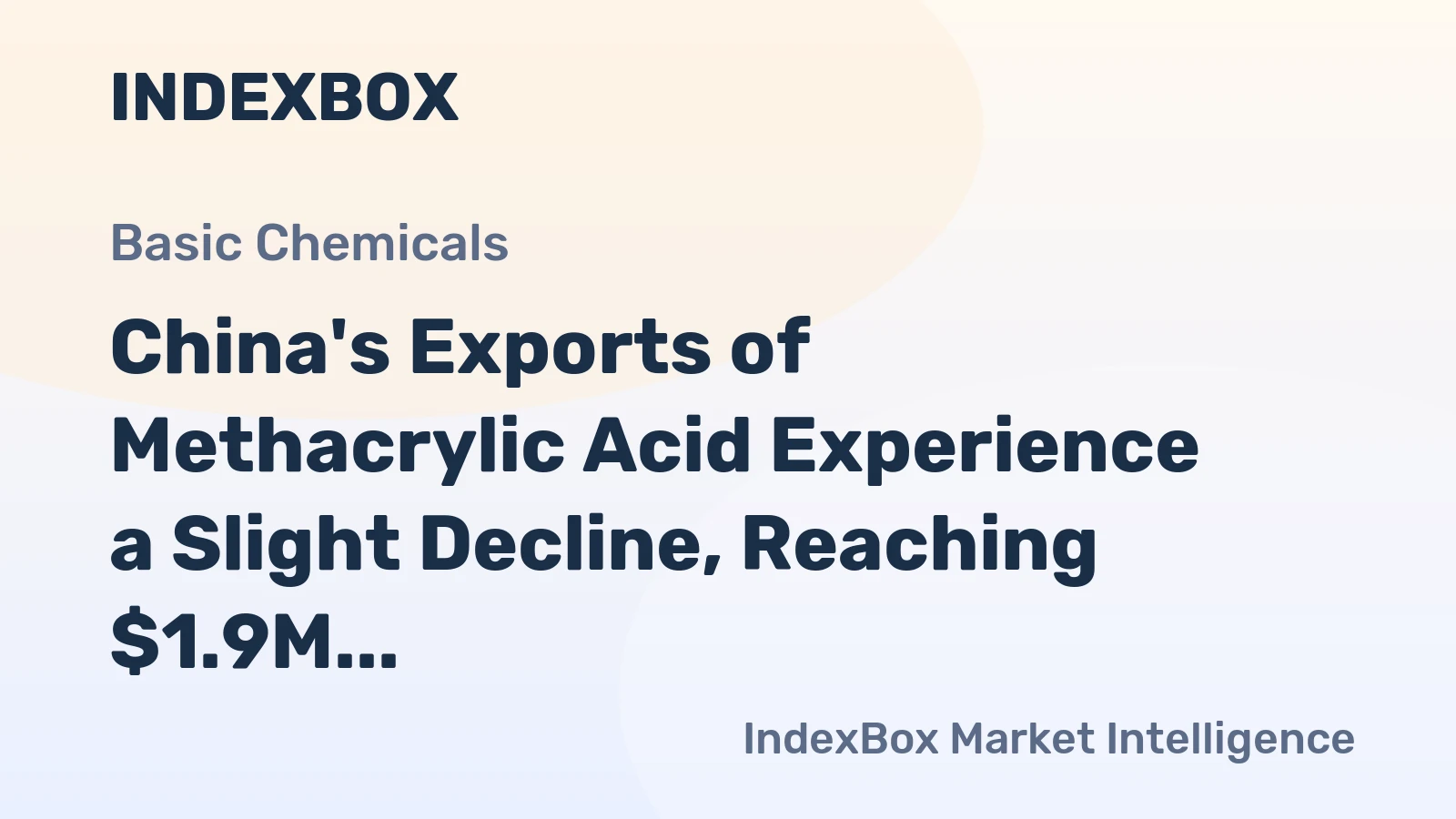 China's Exports of Methacrylic Acid Experience a Slight Decline, Reaching $1.9M in June 2023.
