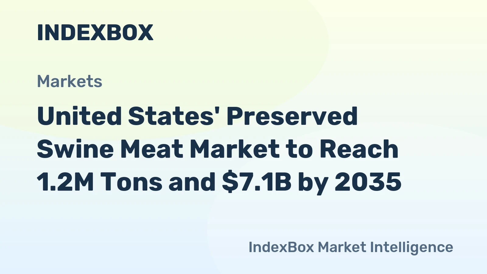 United States' Preserved Swine Meat Market to Reach 1.2M Tons and $7.1B by 2035