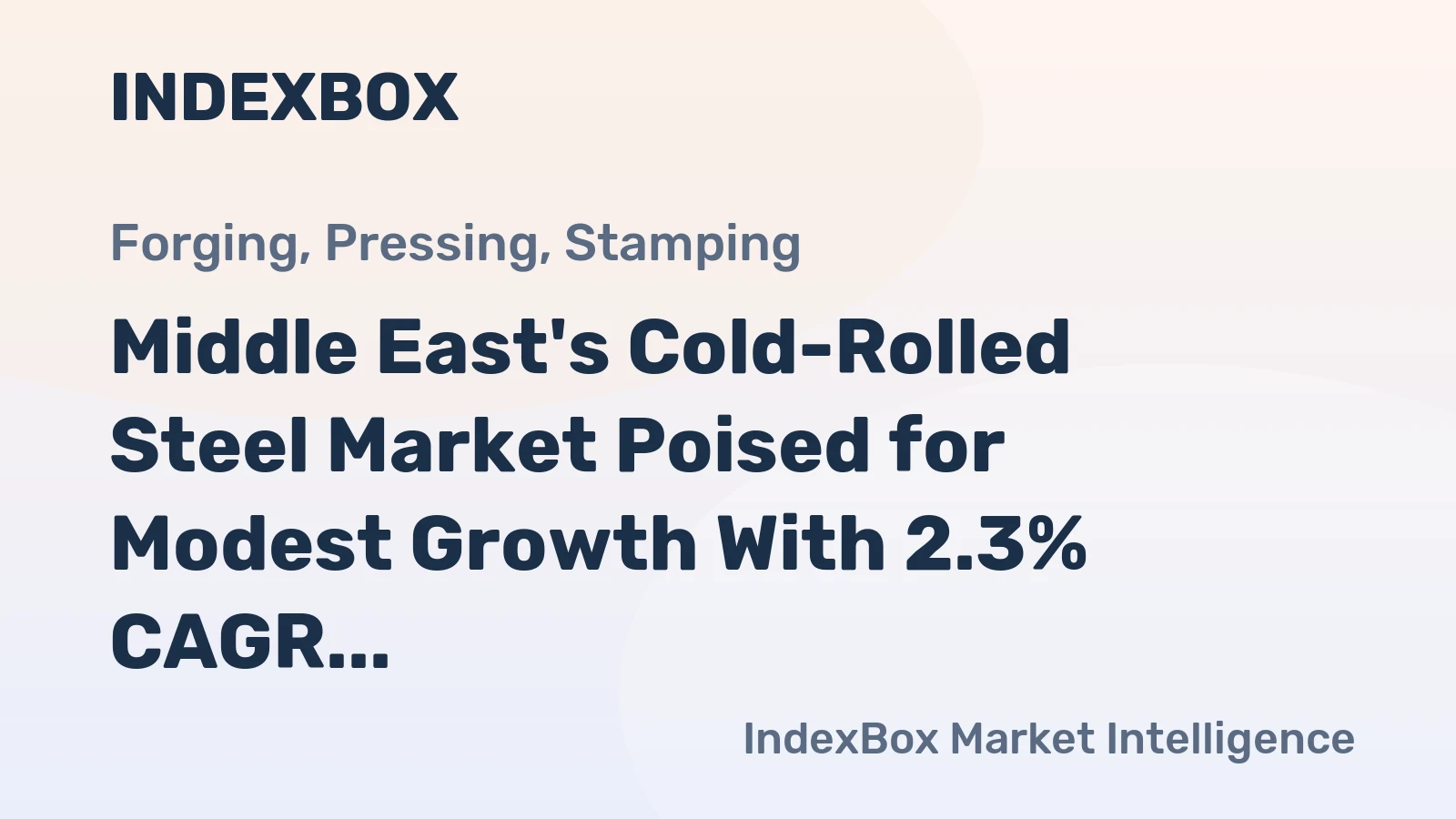 Middle East's Cold-Rolled Steel Market Poised for Modest Growth With 2.3% CAGR in Value