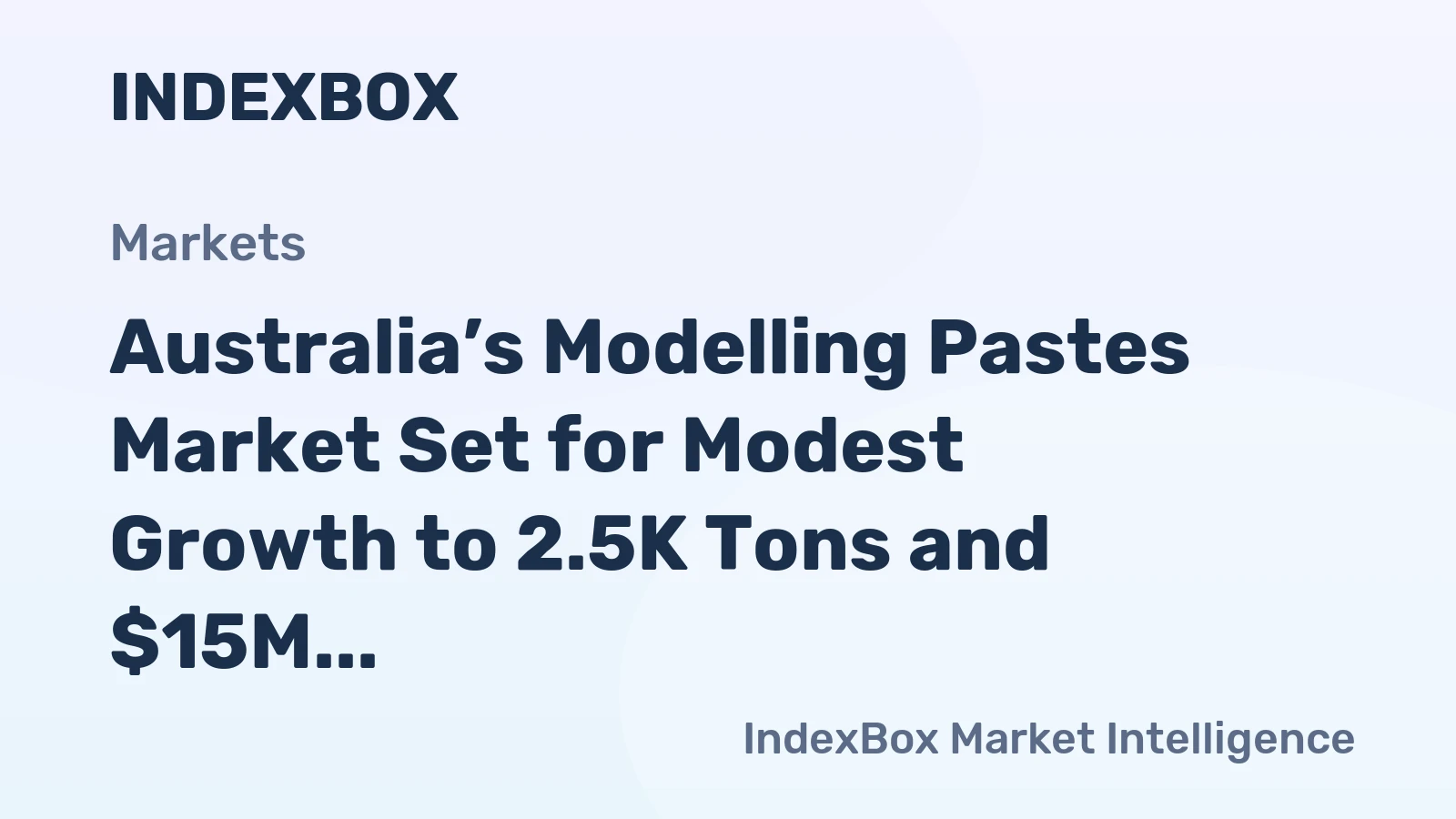 Australia’s Modelling Pastes Market Set for Modest Growth to 2.5K Tons and $15M Value