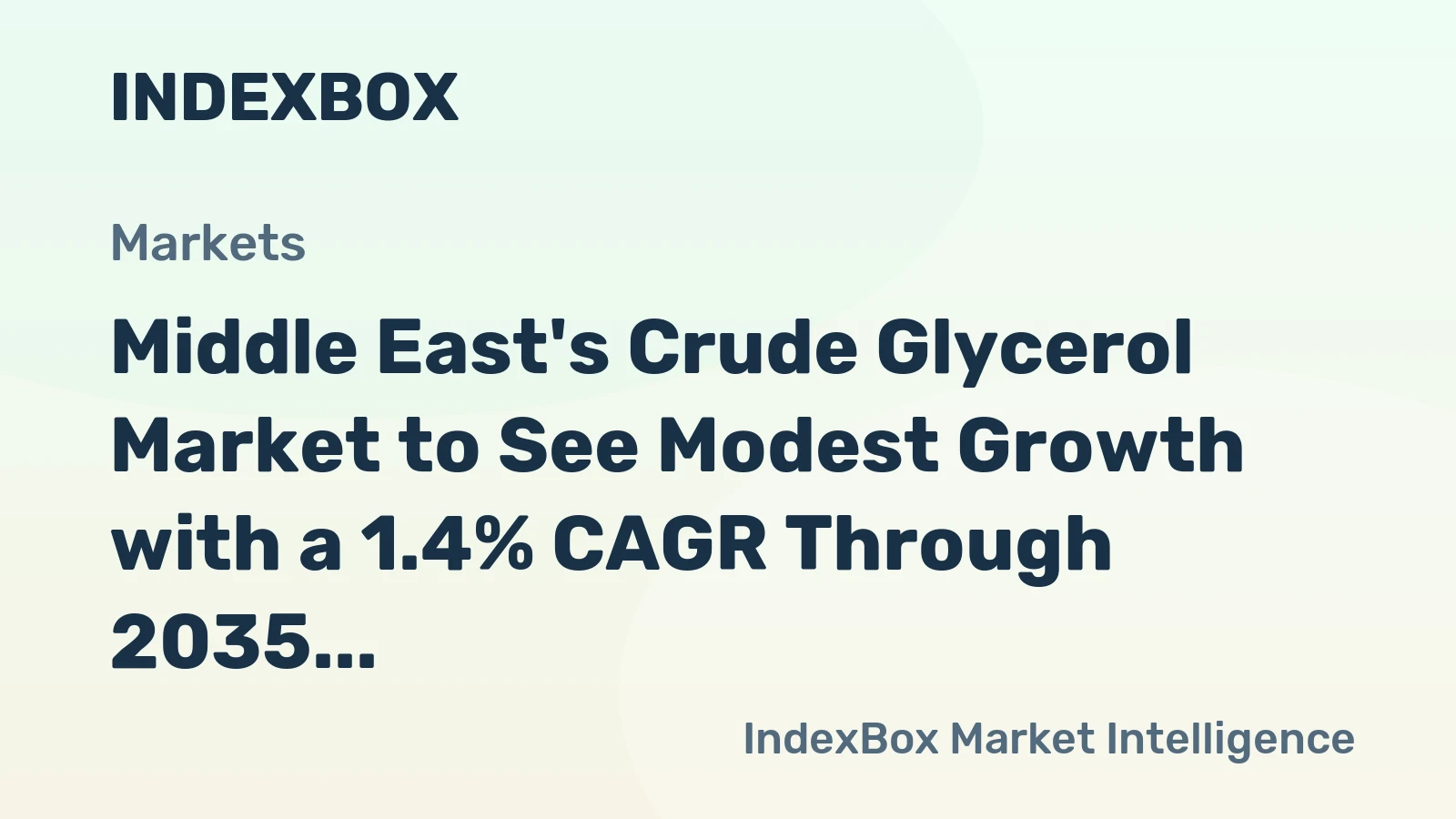 Middle East's Crude Glycerol Market to See Modest Growth with a 1.4% CAGR Through 2035