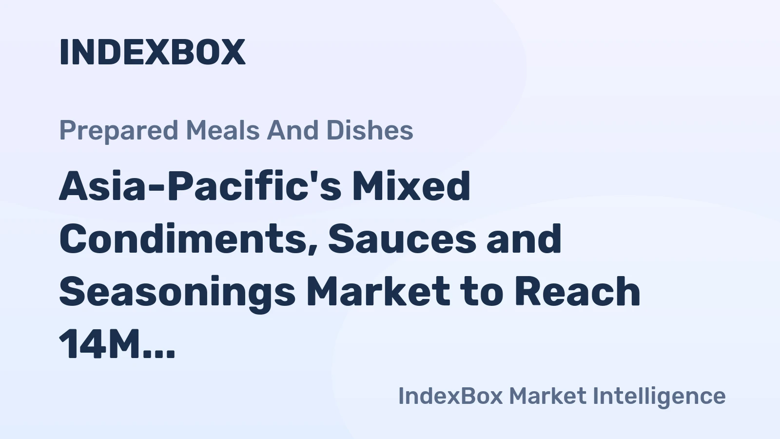 Asia-Pacific's Mixed Condiments, Sauces and Seasonings Market to Reach 14M tons and $36.9B by 2035
