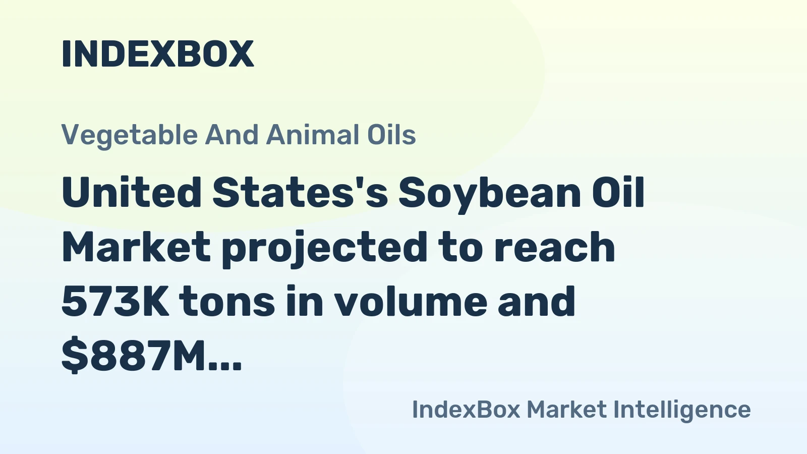 United States's Soybean Oil Market projected to reach 573K tons in volume and $887M in value by 2035