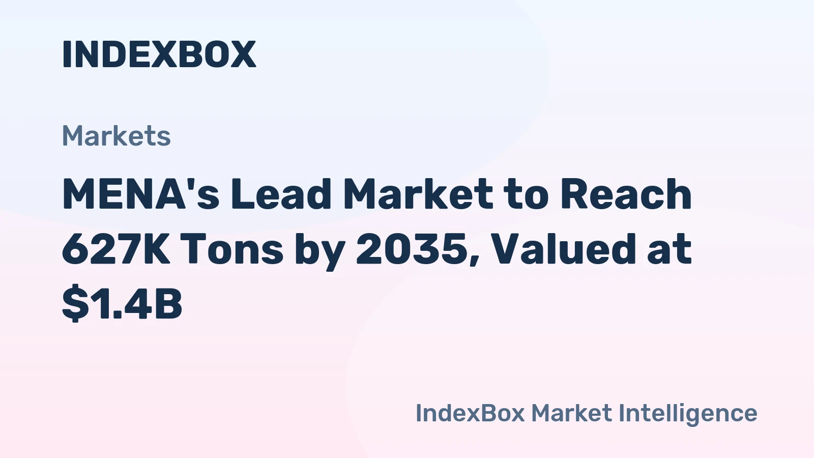 MENA's Lead Market to Reach 627K Tons by 2035, Valued at $1.4B