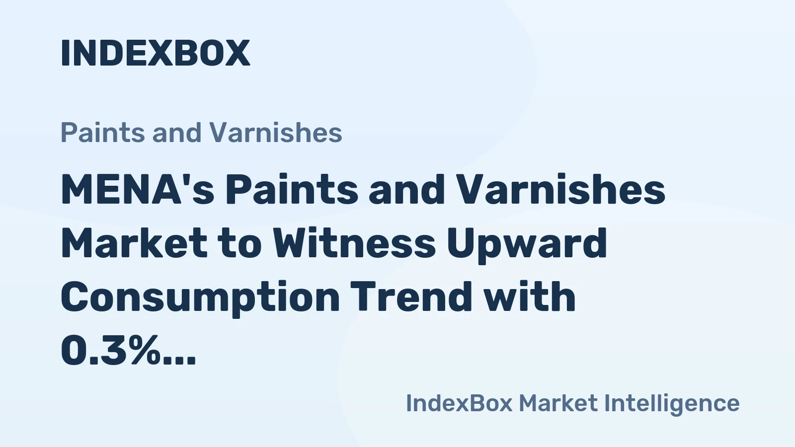 MENA's Paints and Varnishes Market to Witness Upward Consumption Trend with 0.3% CAGR Growth