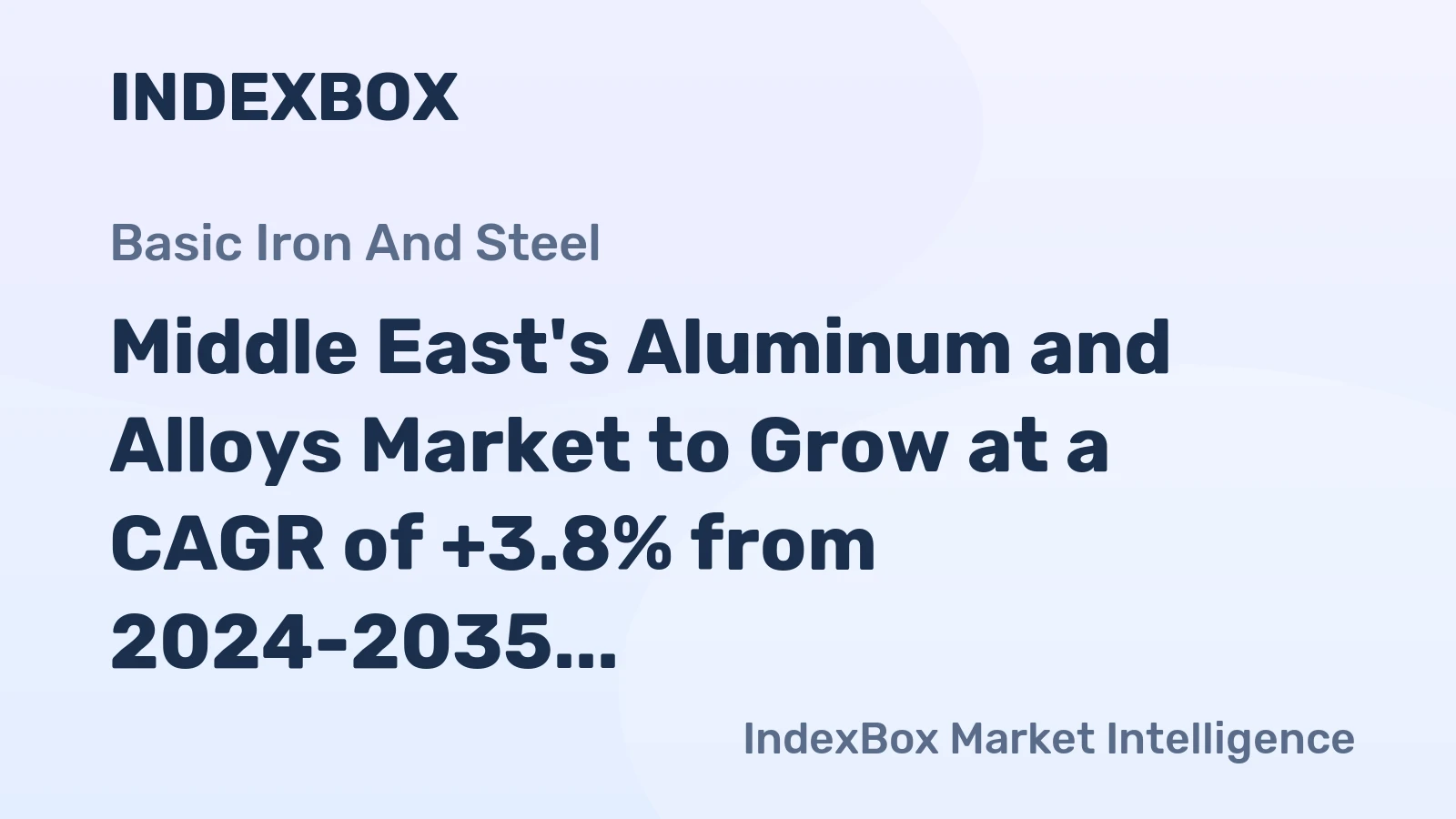 Middle East's Aluminum and Alloys Market to Grow at a CAGR of +3.8% from 2024-2035, Reaching Volume of 5.6M tons