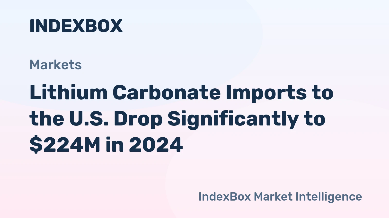 Lithium Carbonate Imports to the U.S. Drop Significantly to $224M in 2024