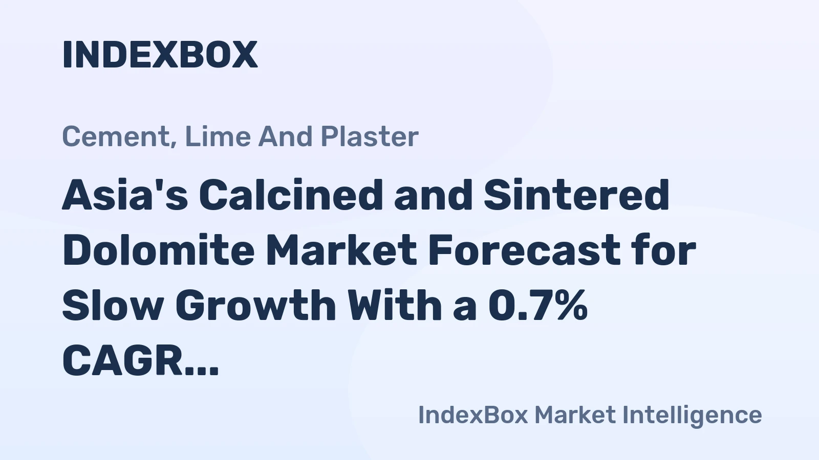 Asia's Calcined and Sintered Dolomite Market Forecast for Slow Growth With a 0.7% CAGR Through 2035