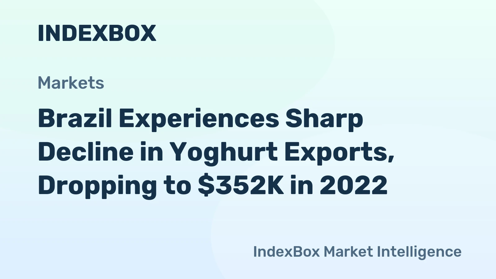 Brazil Experiences Sharp Decline in Yoghurt Exports, Dropping to $352K in 2022