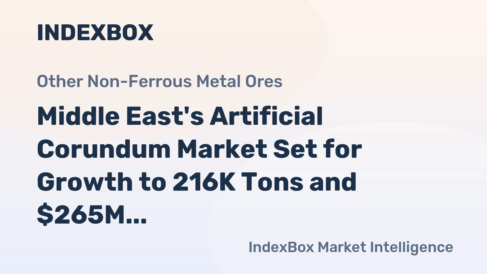 Middle East's Artificial Corundum Market Set for Growth to 216K Tons and $265M