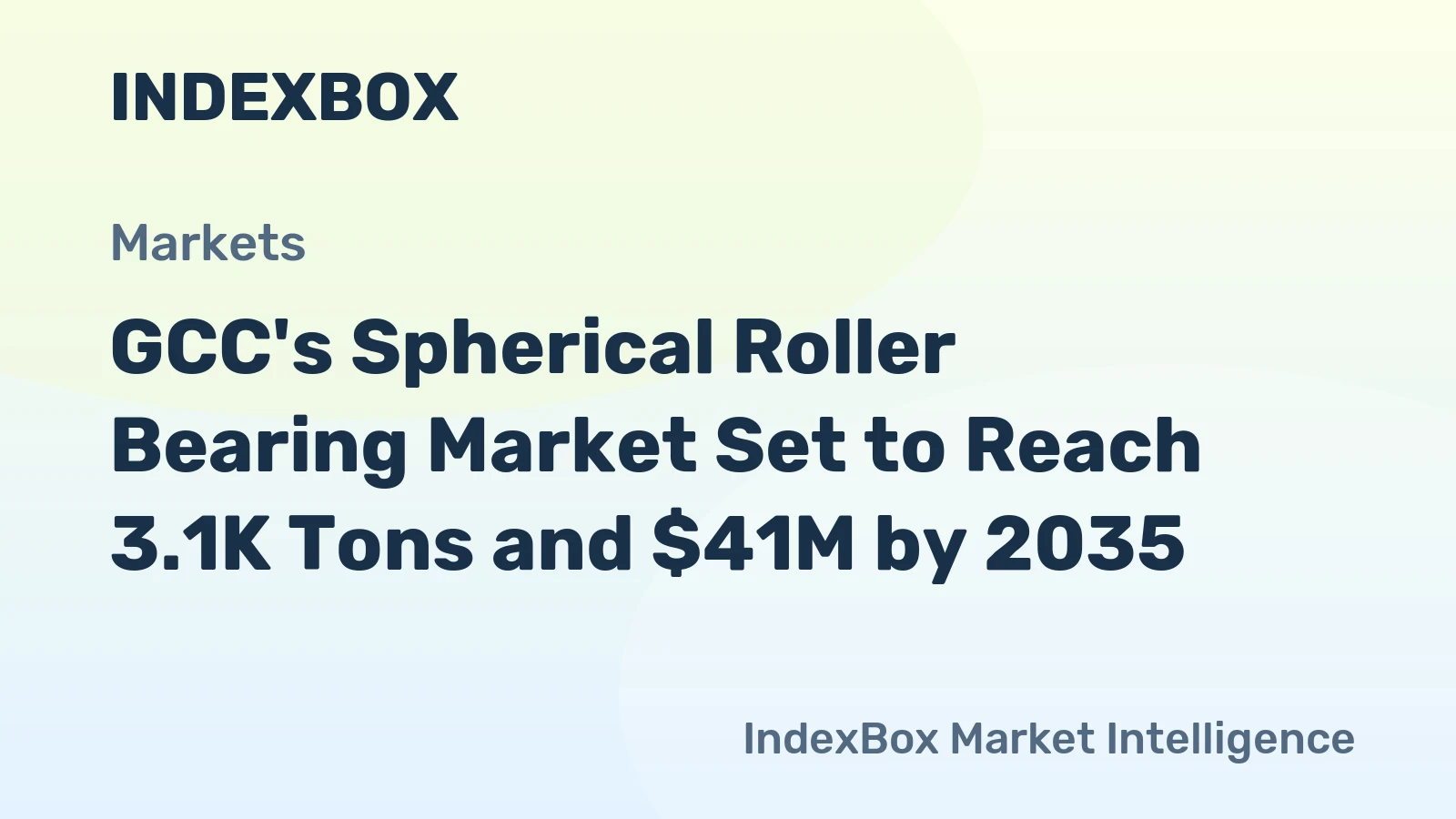 GCC's Spherical Roller Bearing Market Set to Reach 3.1K Tons and $41M by 2035