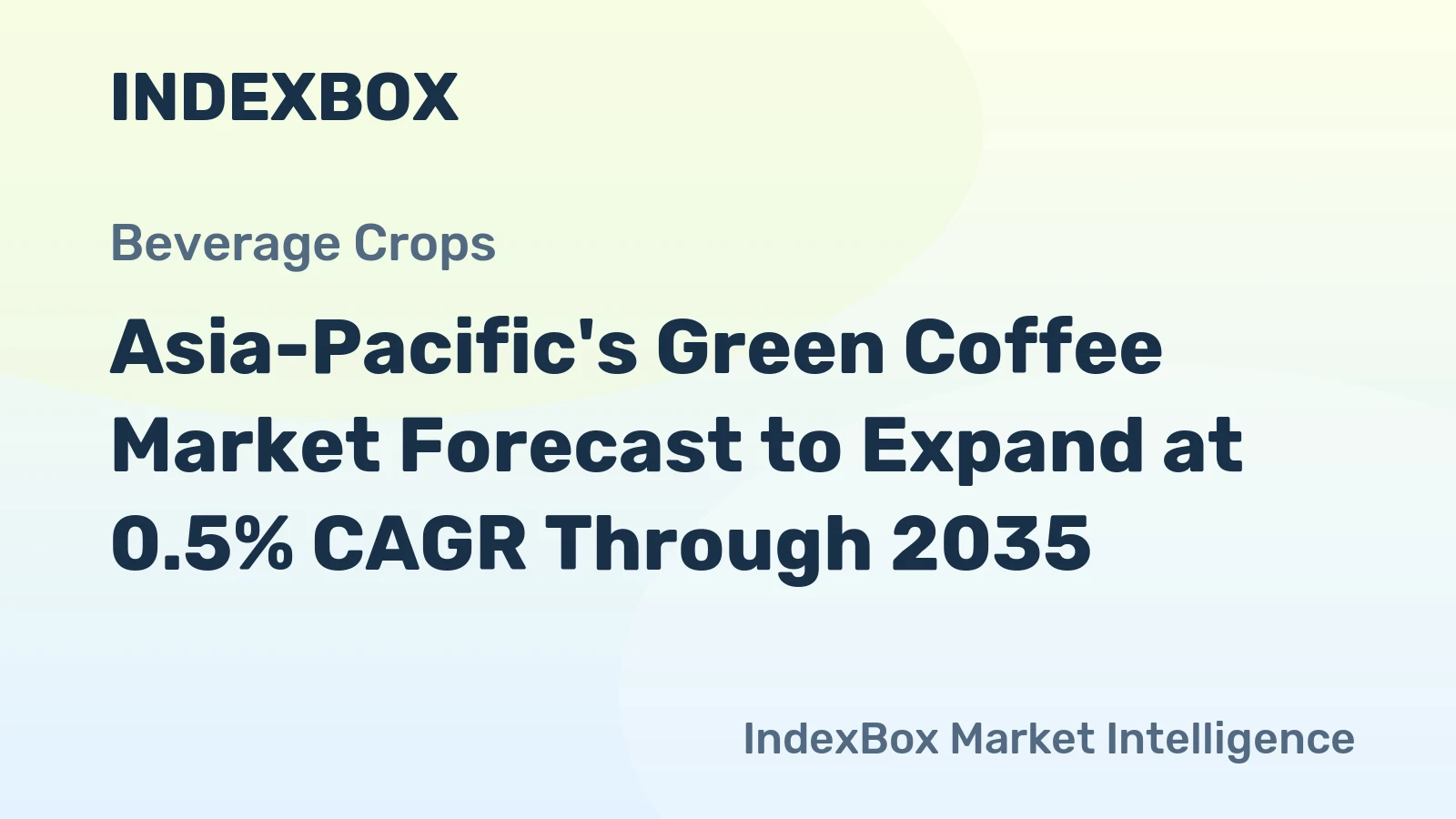 Asia-Pacific's Green Coffee Market Forecast to Expand at 0.5% CAGR Through 2035