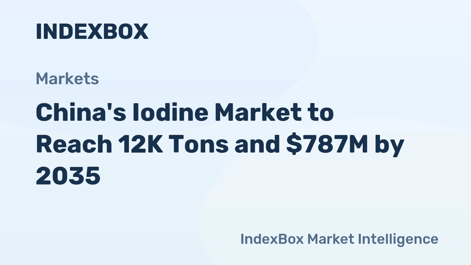 China's Iodine Market to Reach 12K Tons and $787M by 2035