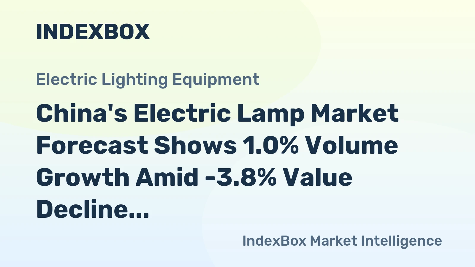 China's Electric Lamp Market Forecast Shows 1.0% Volume Growth Amid -3.8% Value Decline Through 2035