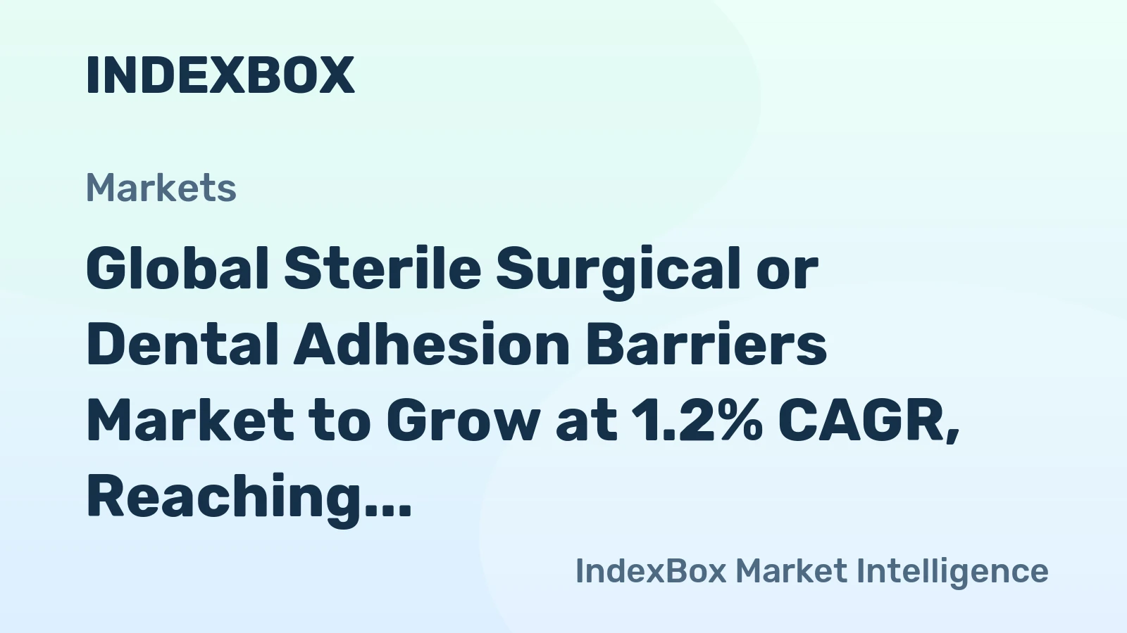 Global Sterile Surgical or Dental Adhesion Barriers Market to Grow at 1.2% CAGR, Reaching $18B by 2035